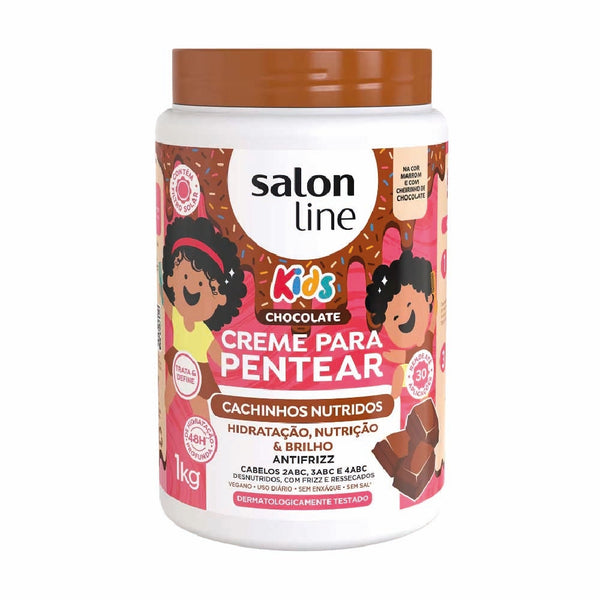 Salon Line Chocolate Kids Nourished Curls Leave-In Cream 1kg – Pure Brazil
